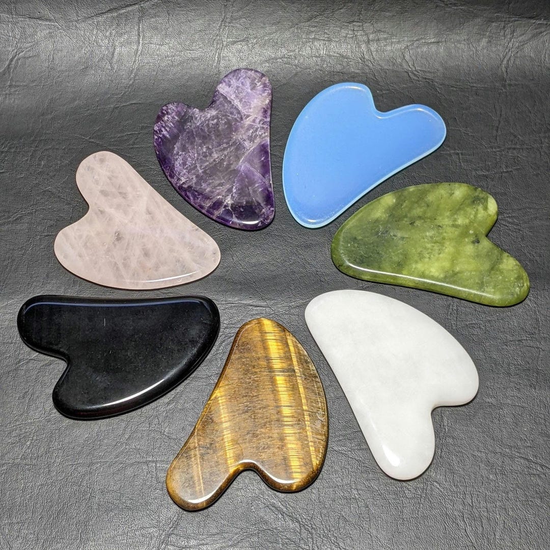 Gua Sha, Crystal Face Massage Tool, Natural Rock, Spa Stone, Self Care ...