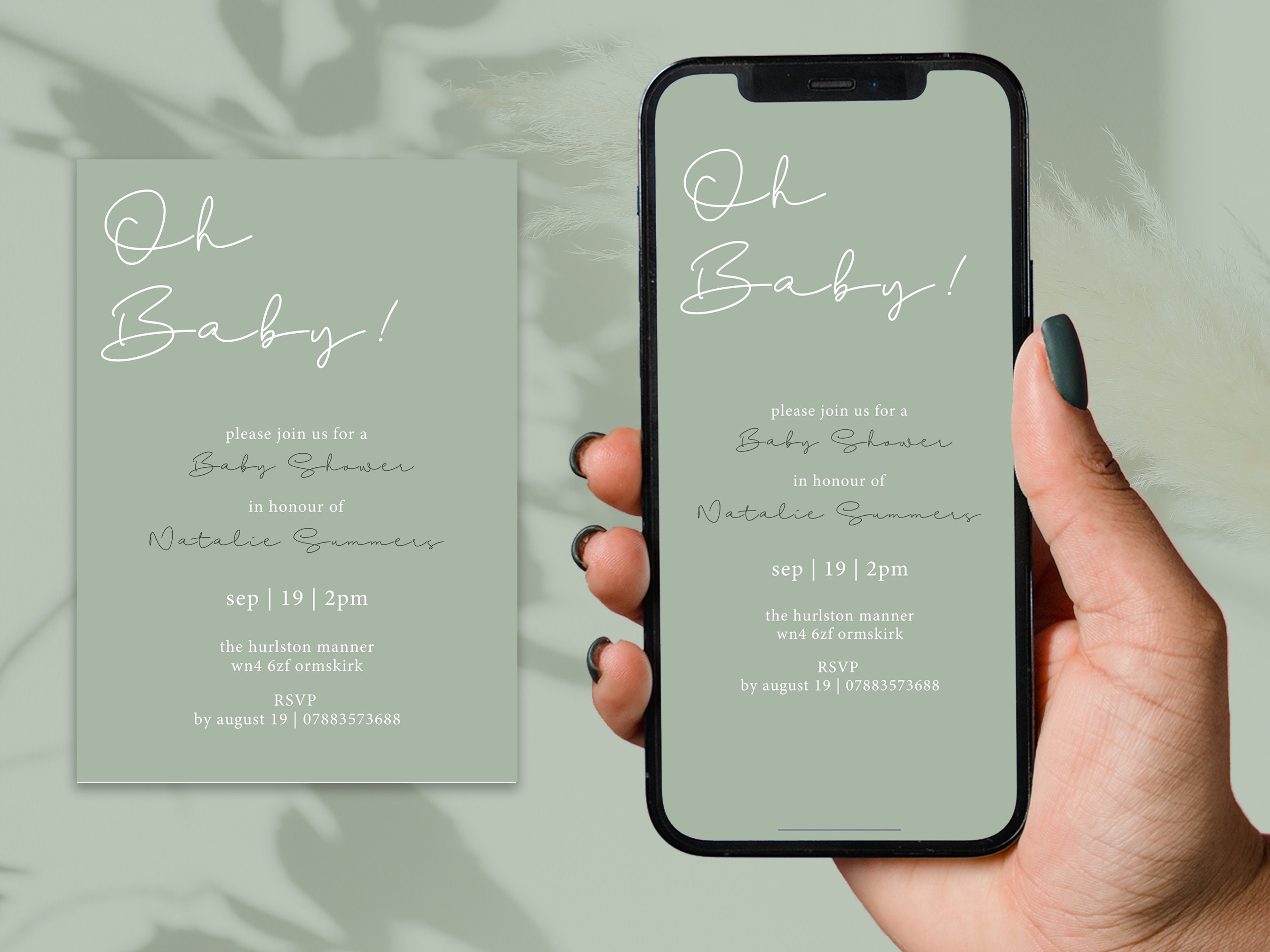 Digital Baby Shower Invitation Template Instant Download Editable Paper ...