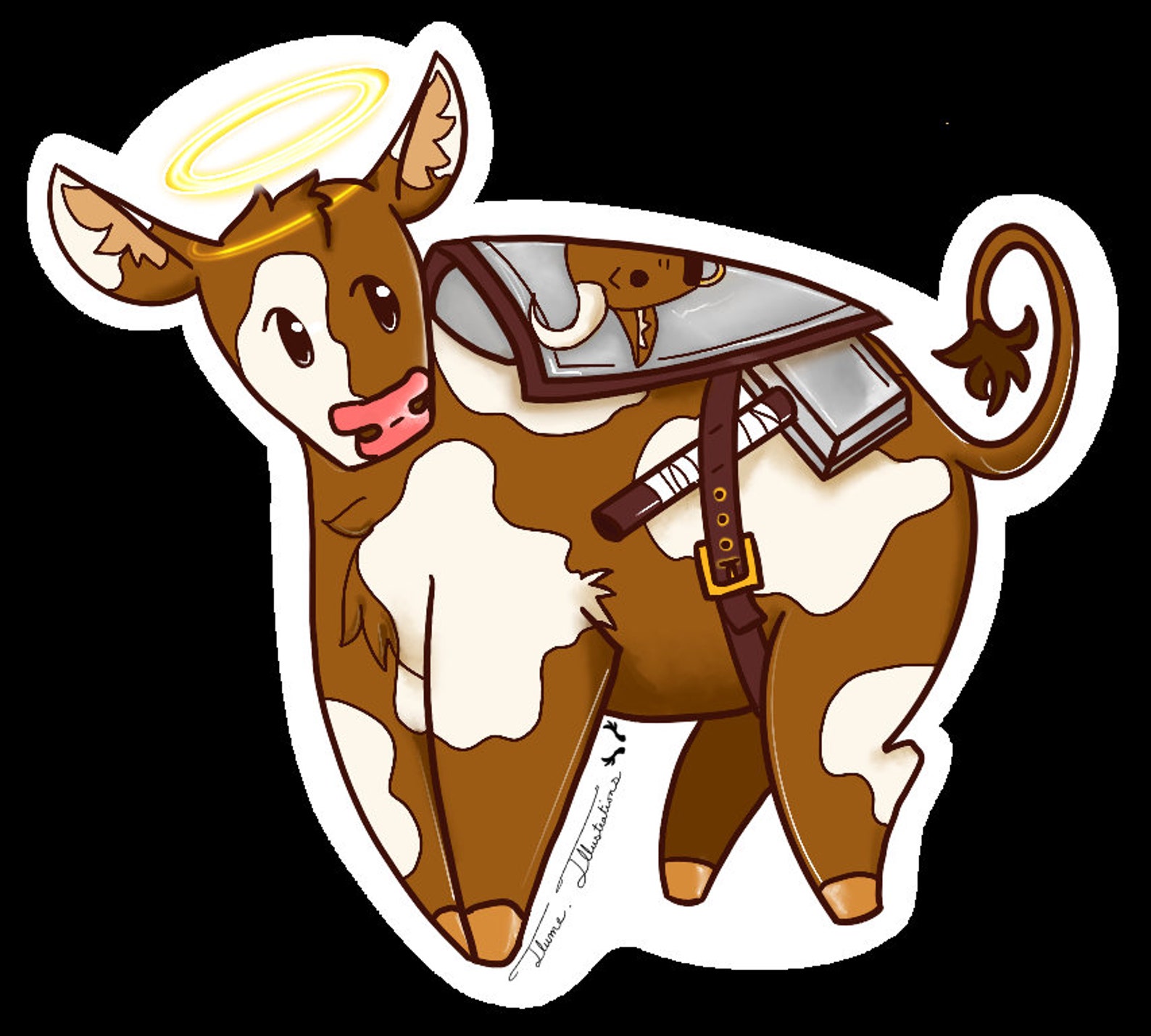 Holy Cow Cow Cleric DND Sticker Divine Bovine | Etsy