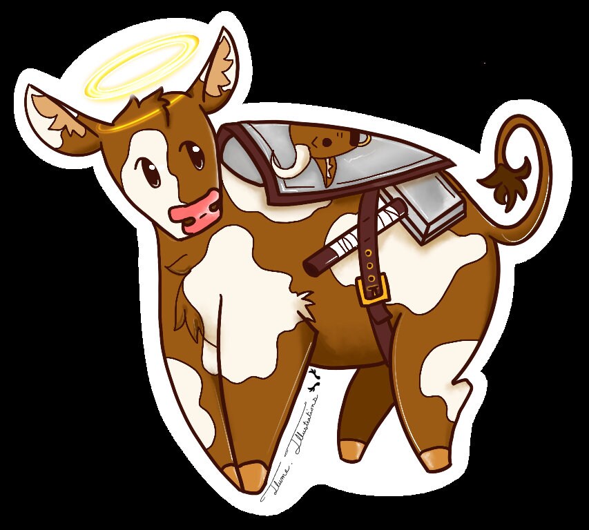 Holy Cow Cow Cleric DND Sticker Divine Bovine | Etsy