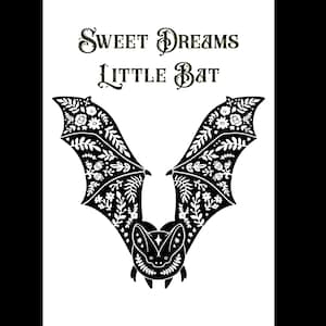 Gothic Nursery Decor, Sweet Dreams Little Bat, Baby Shower Gift, Gothic ...
