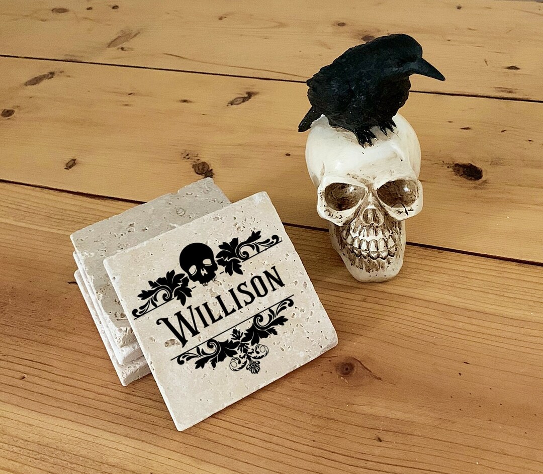 Personalized Gothic Coasters, Gothic Housewarming or Anniversary Gift ...