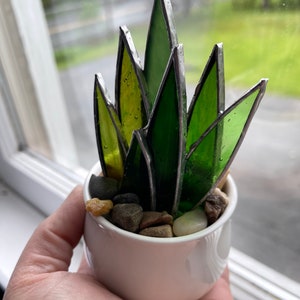 Mini Stained Glass Agave Plant - Etsy