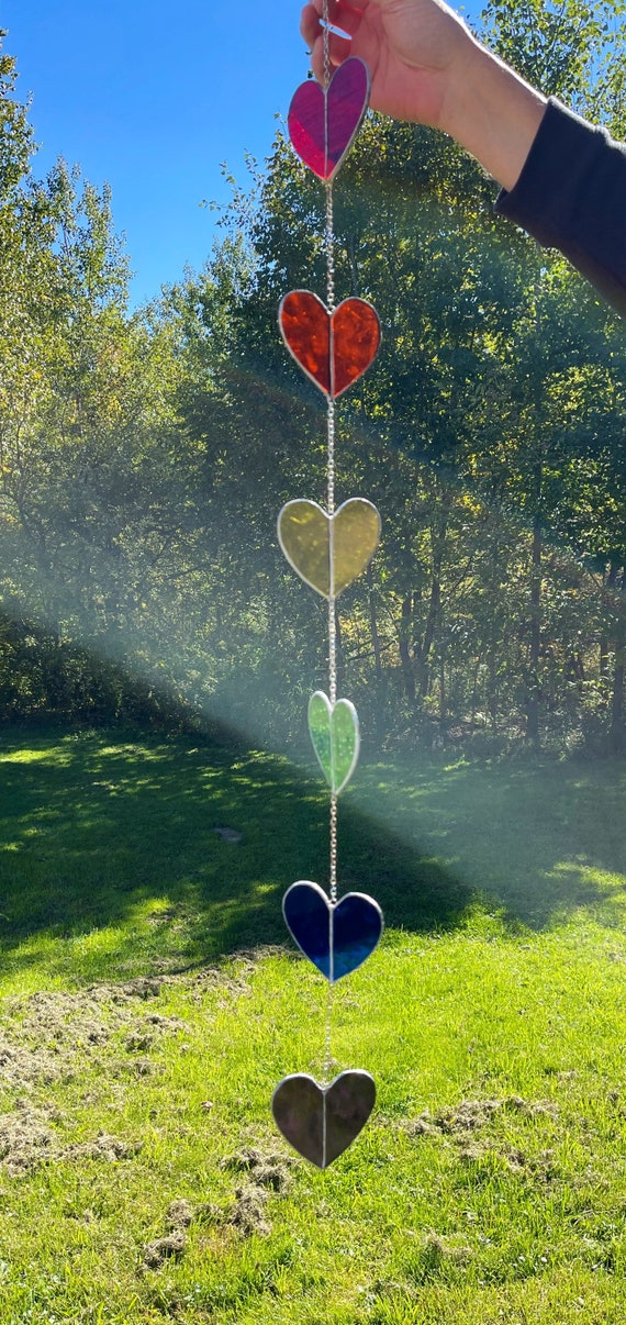 Stained Glass Heart Mobile - Etsy