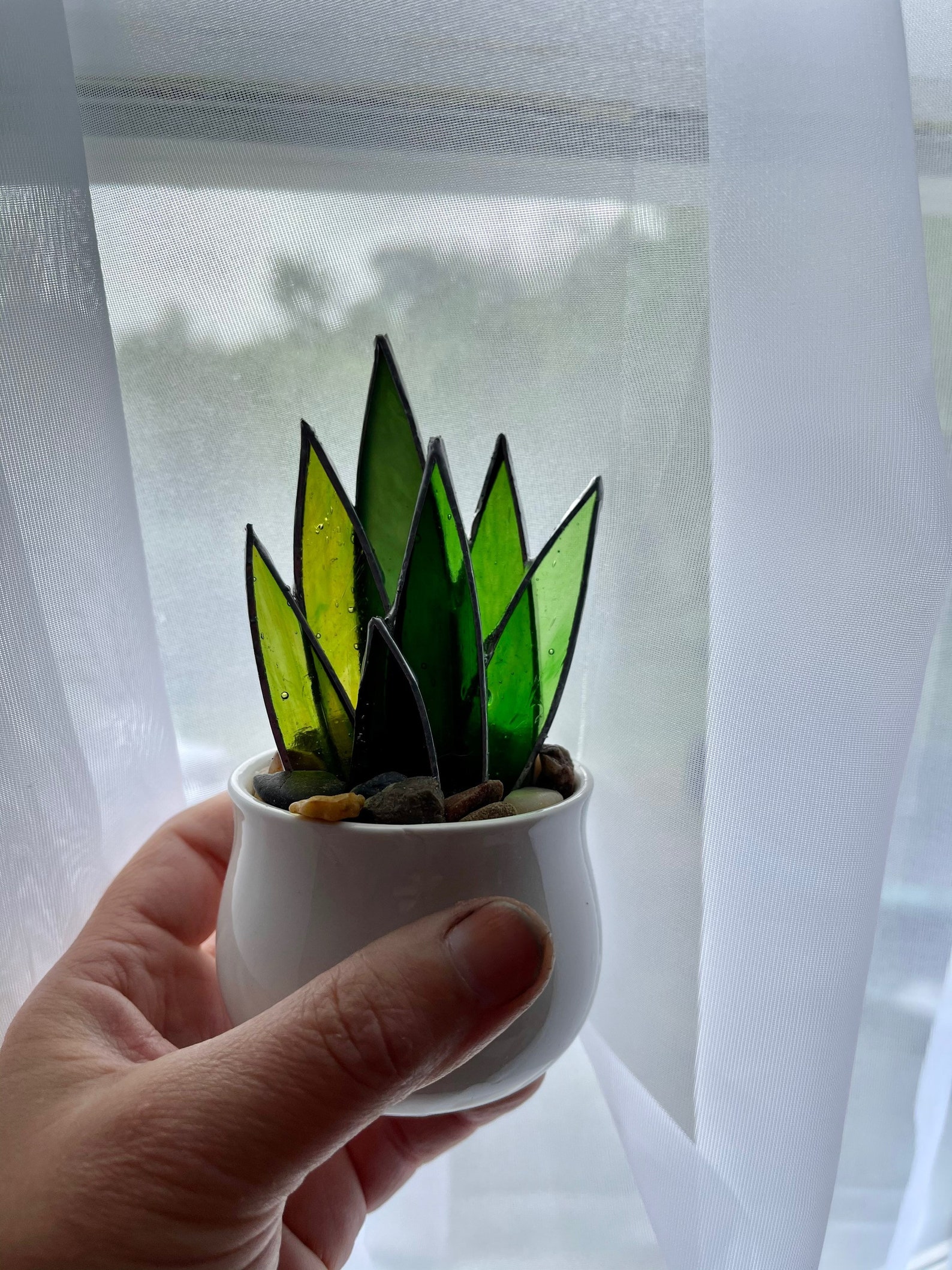 Mini Stained Glass Agave Plant - Etsy