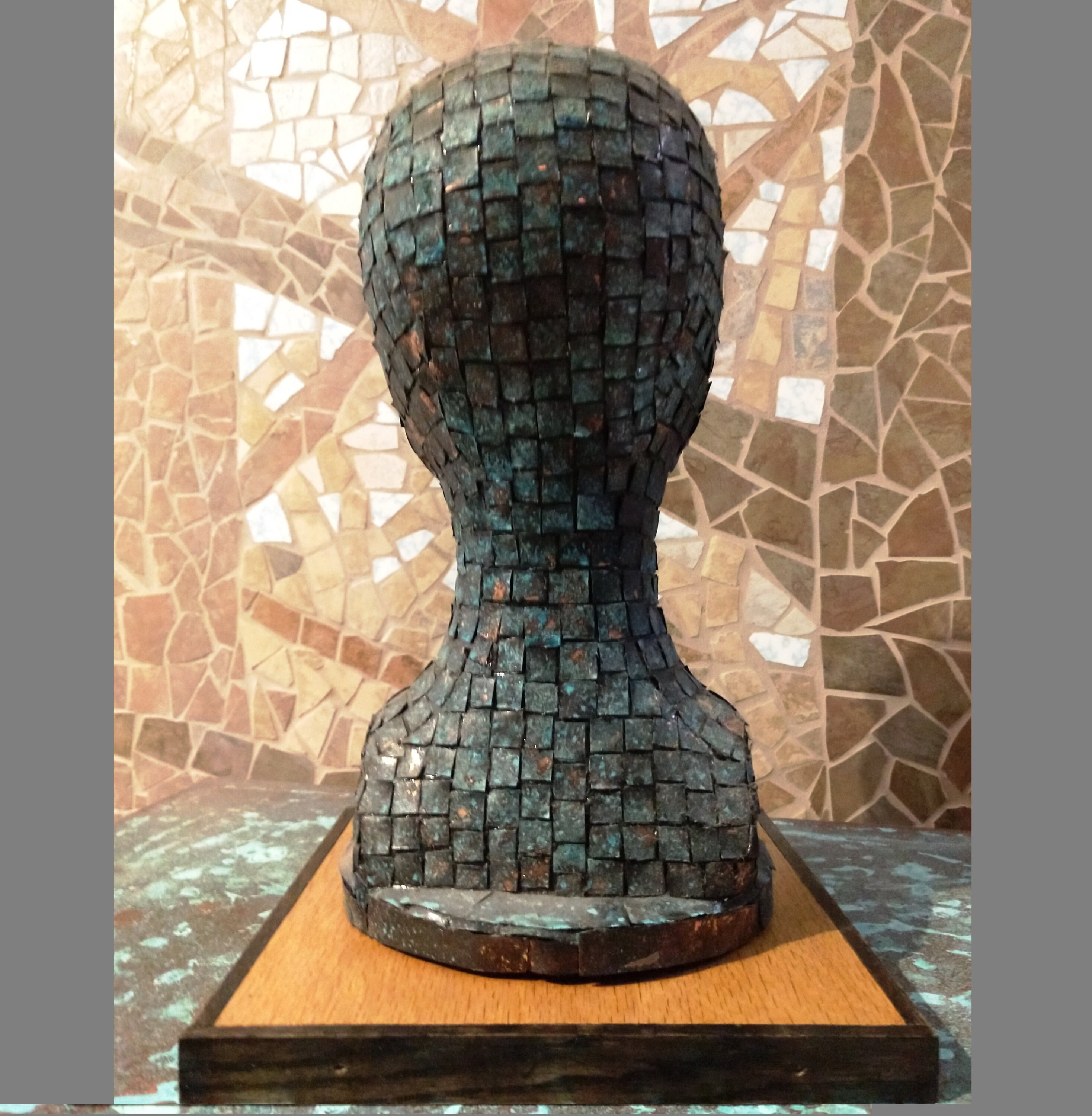 Copper Bust/ Head With Real Copper Mosaic Design/head Tabletop - Etsy