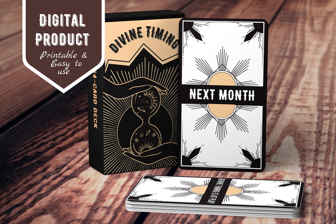 Divine Timing Oracle Cards: 54-card Printable Deck (instant Download ...