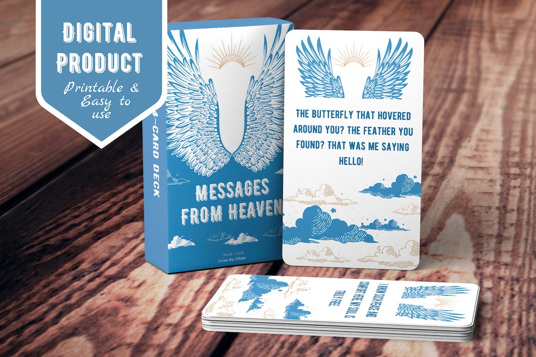 Messages From Heaven Oracle Cards Printable Deck With - Etsy Australia
