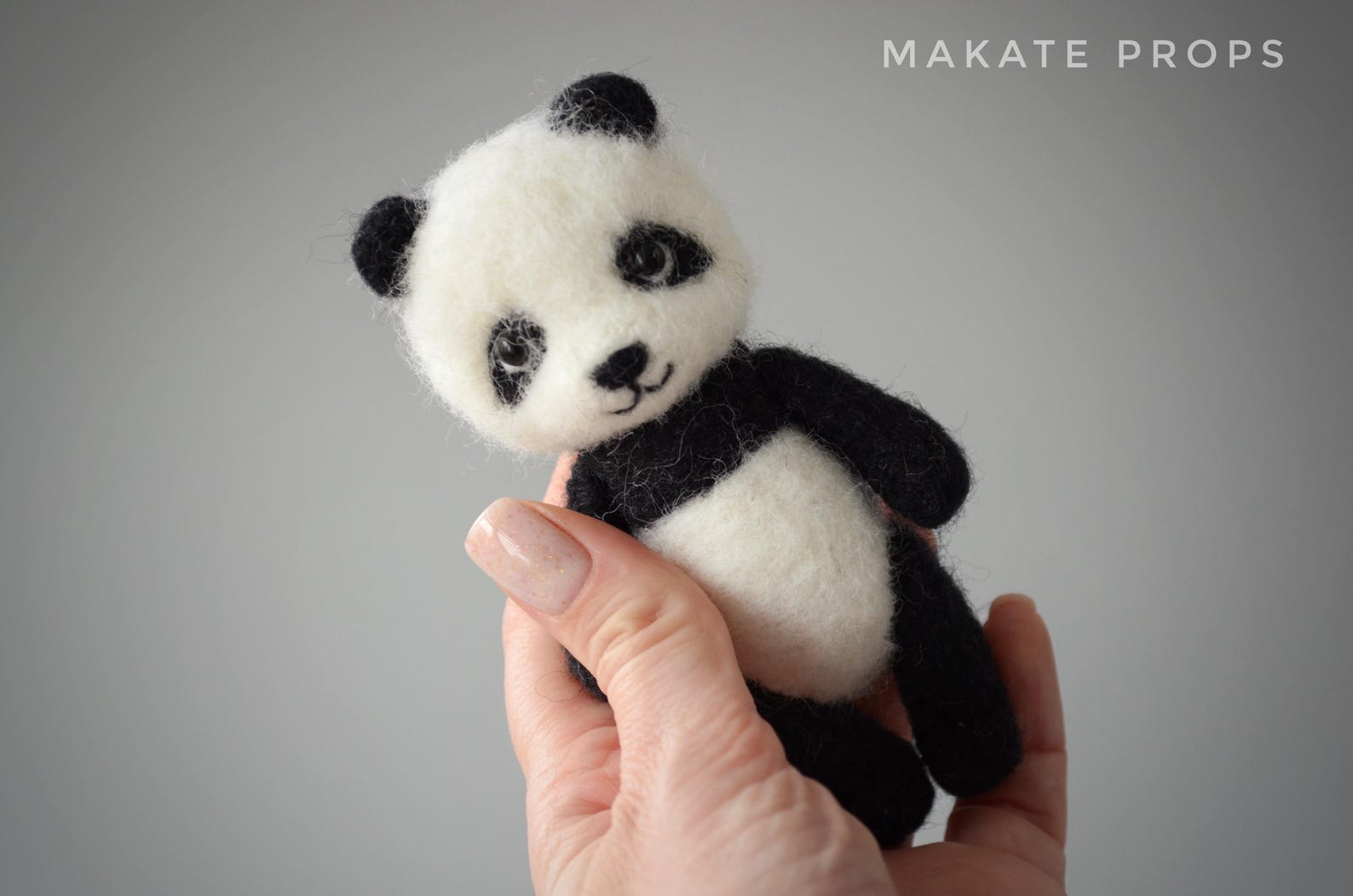 Handmade Felt Animal Props Newborn Photo Props Wool Panda Duck Raccoon ...