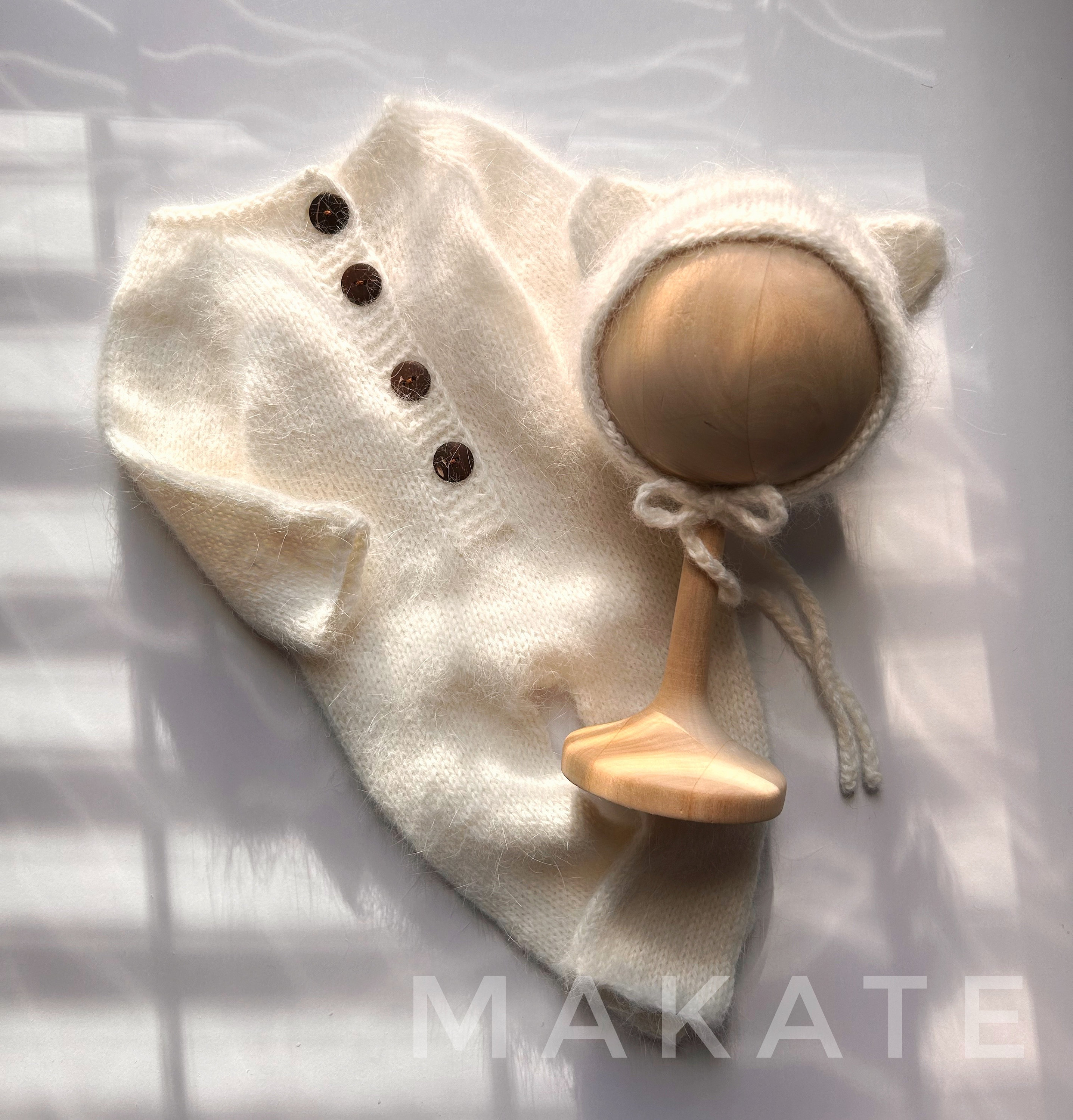 Knited Bear Outfit Newborn Props Newborn Knited Outfit Prop Angora Knit ...