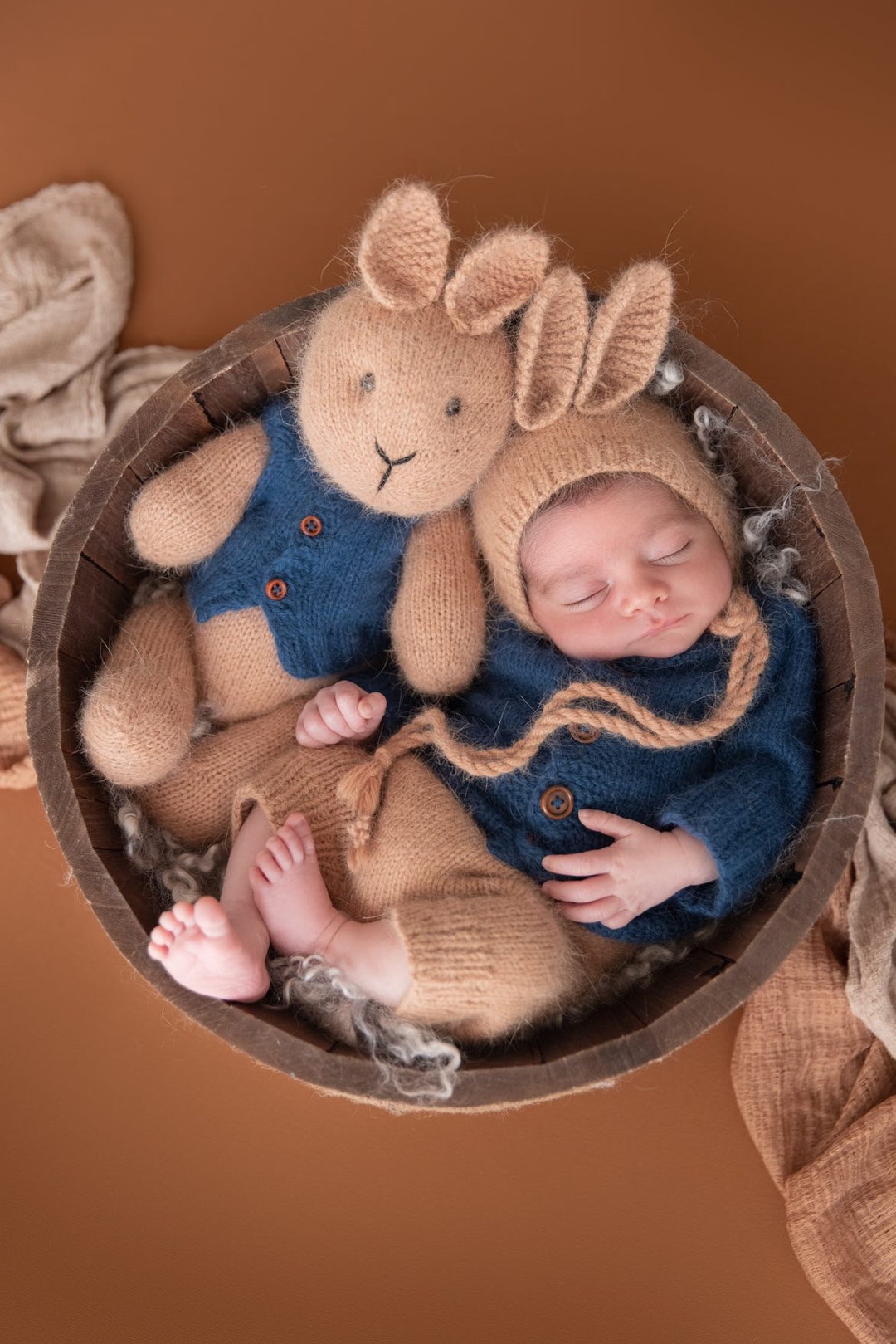 Pre Order Knitted Bunny Outfit Newborn Bunny Outfit Props Newborn Peter ...