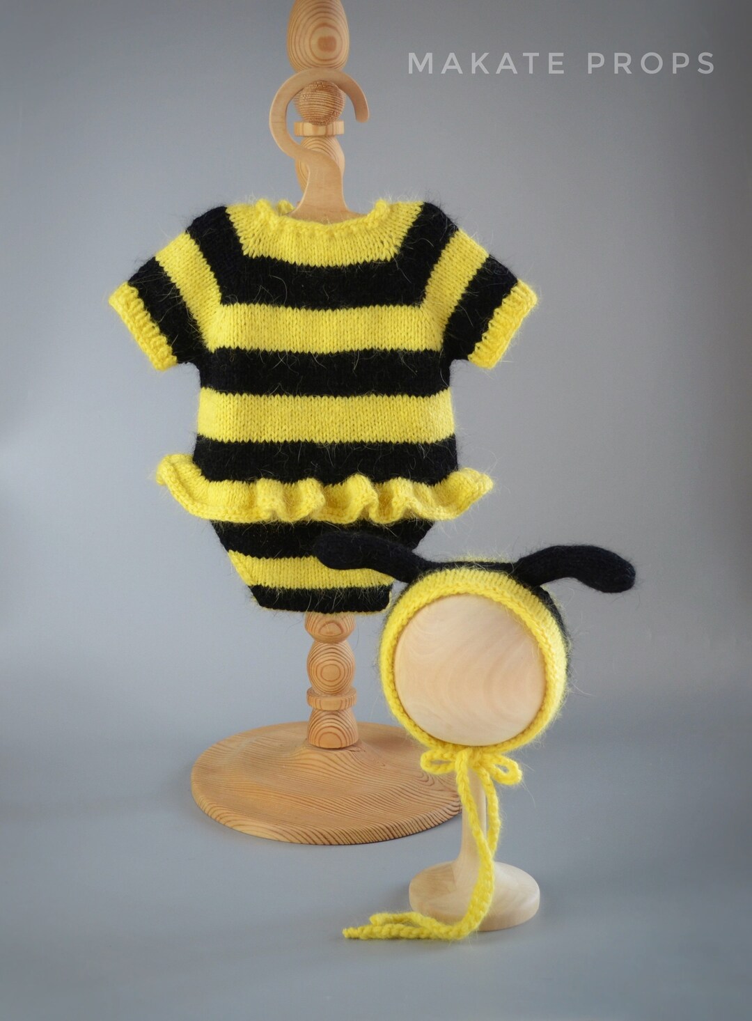 Newborn Knitted Outfit Bee Prop Newborn Bee Knitted Costume Newborn ...