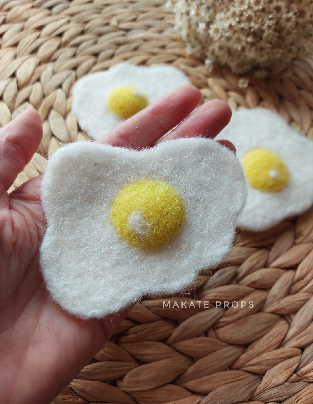 Felted Fried Eggs Props Felt Food Toys Felt Newborn Props Toy Eggs ...