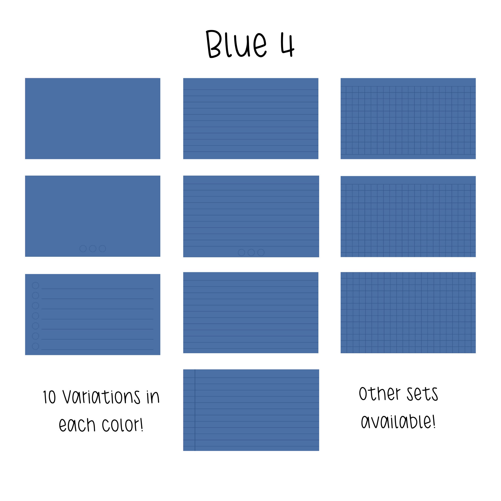Blue Digital Index Cards for Goodnotes Lined Dotted Pastel Index Cards ...