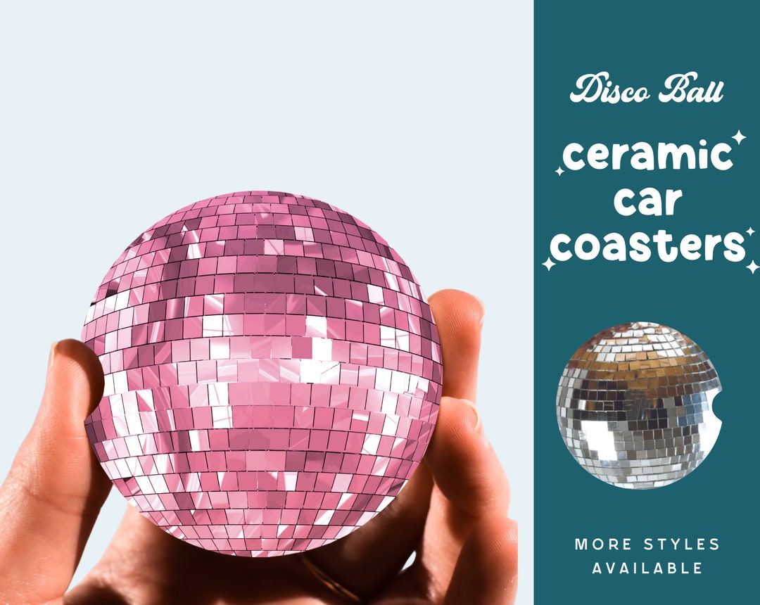 Disco Ball Ceramic Car Coaster | Aesthetic Car Decorations, Mirror Ball ...