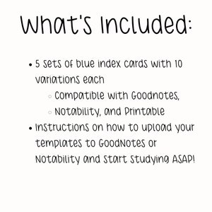 Blue Digital Index Cards for Goodnotes Lined Dotted Pastel Index Cards ...