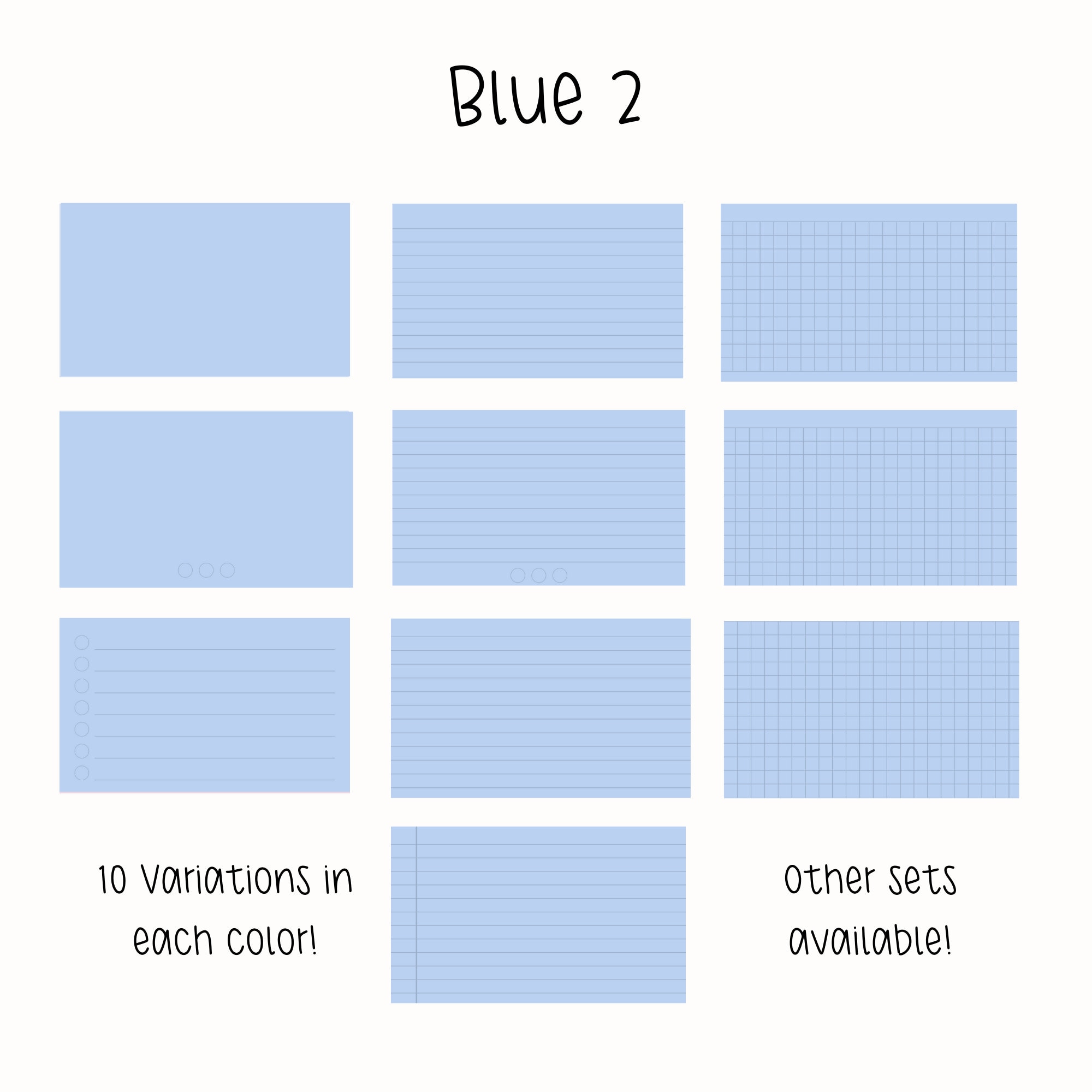 Blue Digital Index Cards for Goodnotes Lined Dotted Pastel - Etsy