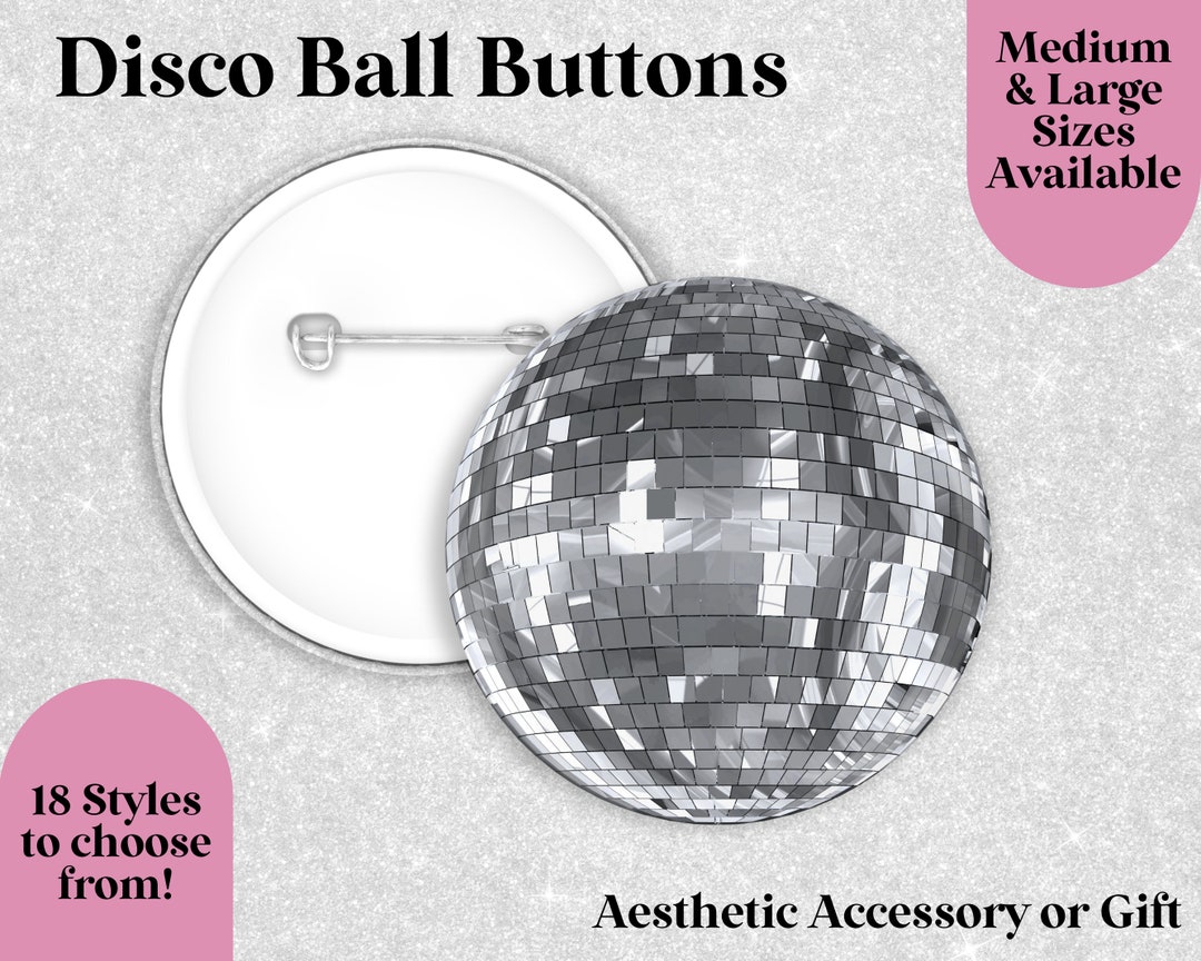 Disco Ball Buttons | Mirrorball Pin | Aesthetic Accessories for ...