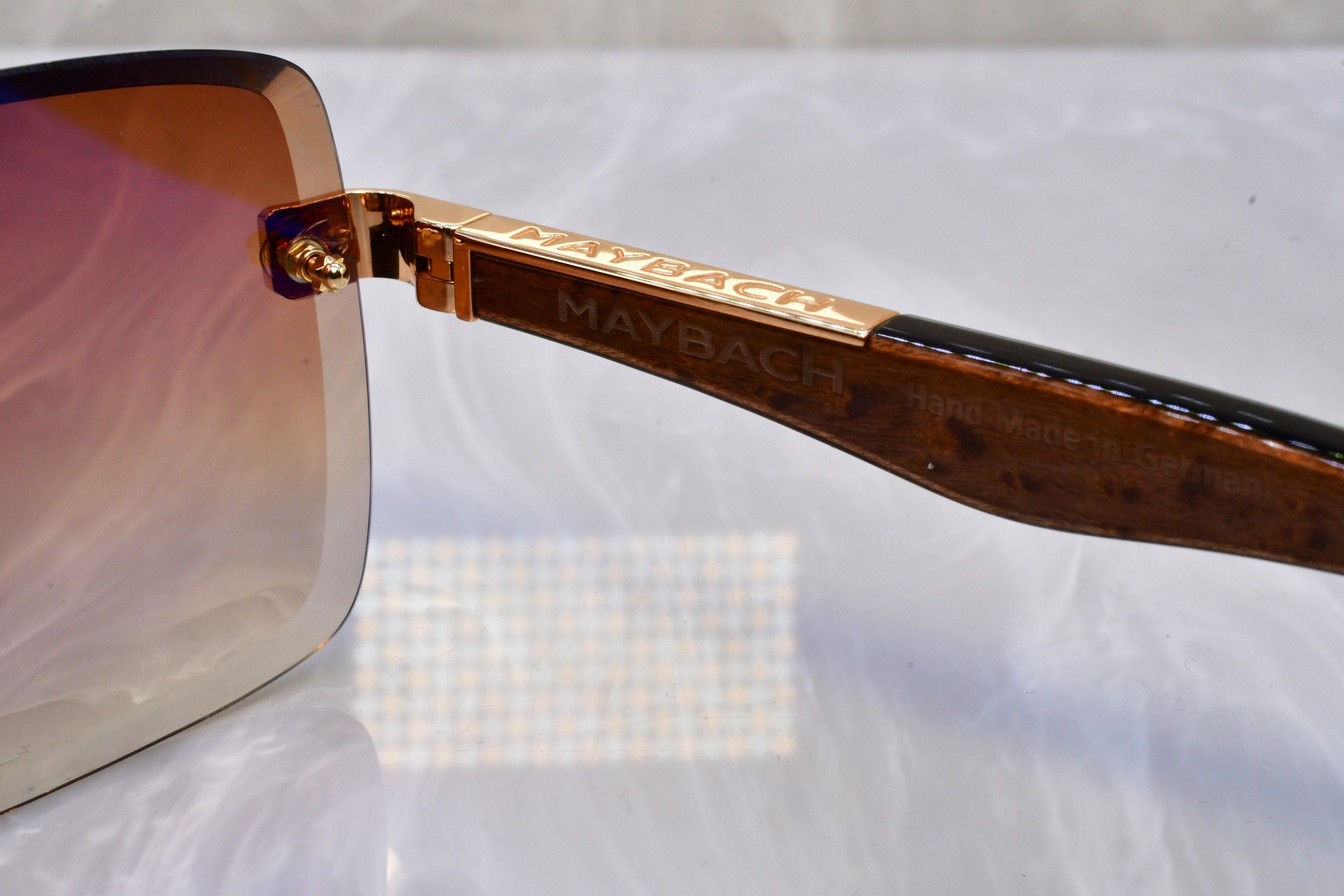 Maybach Sunglasses Blue Steel Horn Cartier Decor Rimless Buff New With ...