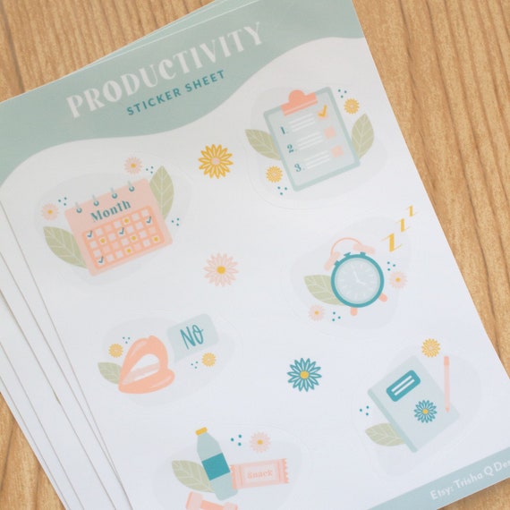 Productivity Vinyl Sticker Sheet Bullet Organization Journal | Etsy