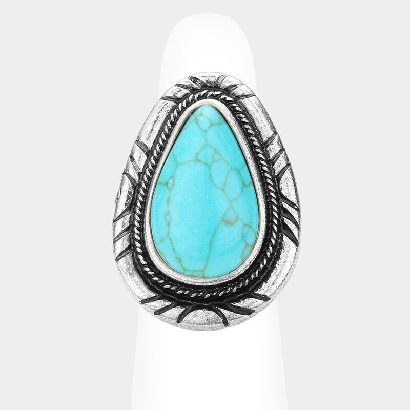 Turquoise Stone Ring - Etsy