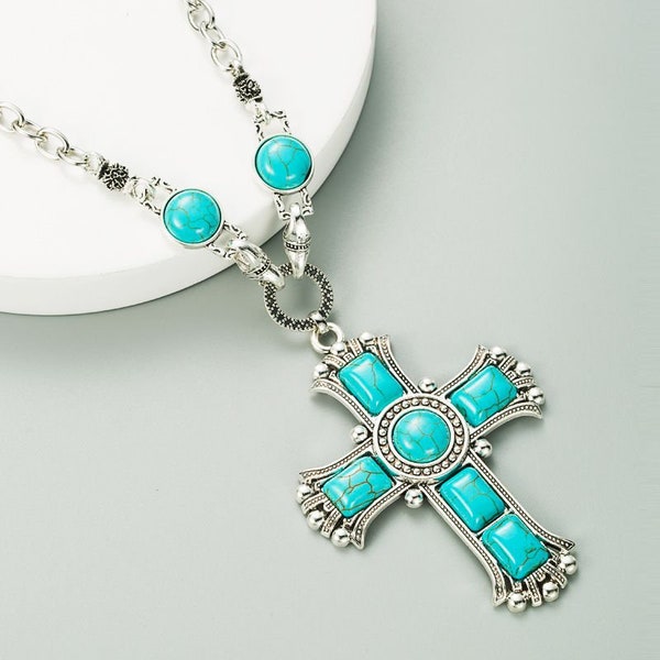 Turquoise Cross - Etsy