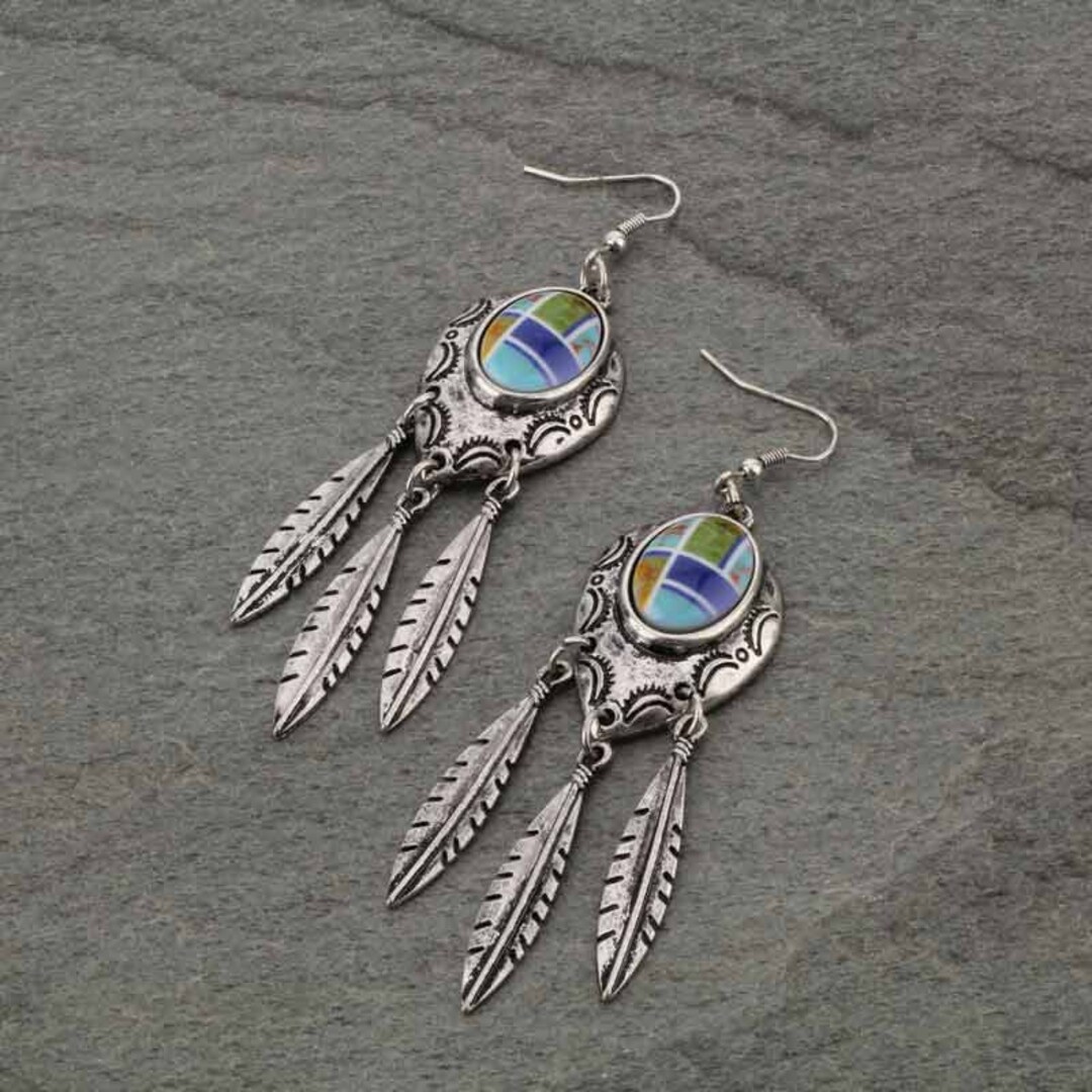 Beautiful Western Design Dangle Feather Earrings/drop Earrings/gifts ...