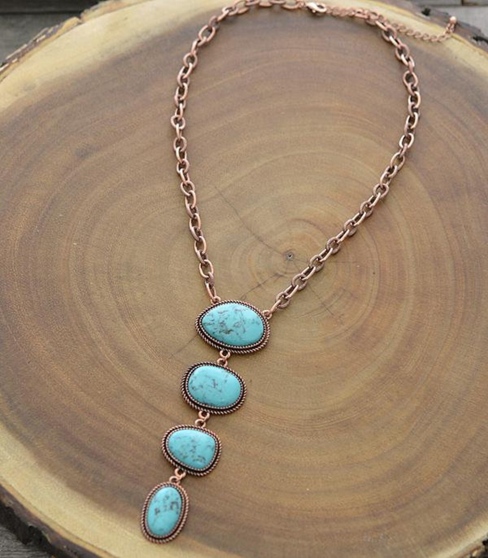 Hand Grafted Beautiful Western Stone Drop Necklace/turquoise Necklace ...