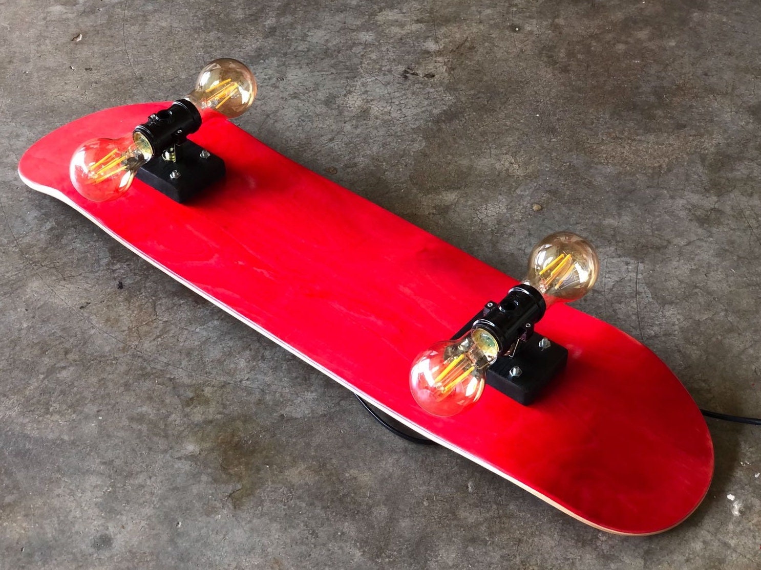 Skateboard Lamp Fire Engine Red Stain - Etsy UK