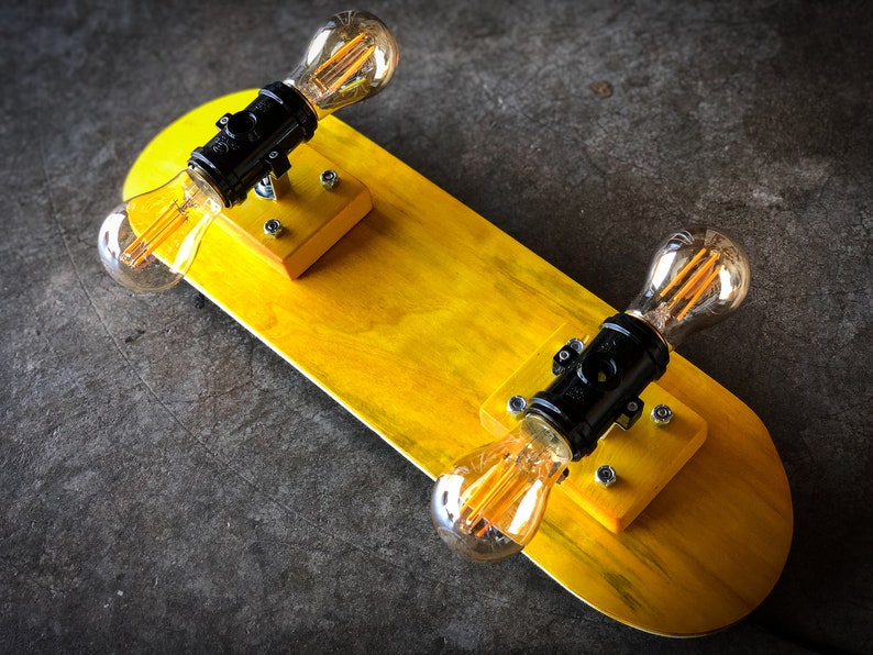 Skateboard Lamp Yellow Stained Mini: Wall Mount, Dimmer Switch With ...