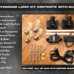 Skateboard Lamp Kit: With Wall Mount and Dimmer Switch, Vintage or LED ...