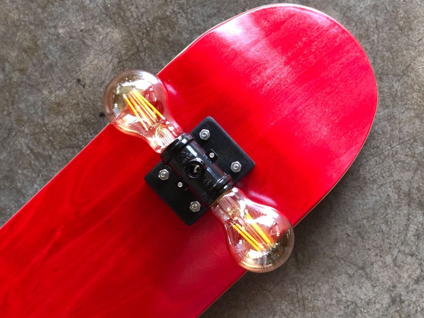 Skateboard Lamp Fire Engine Red Stain - Etsy UK