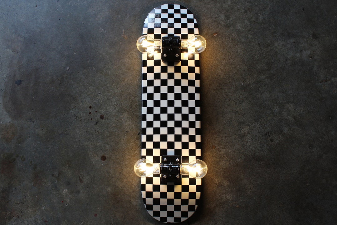 Skateboard Lamp Checkerboard Black and White. Dimmer Switch With ...