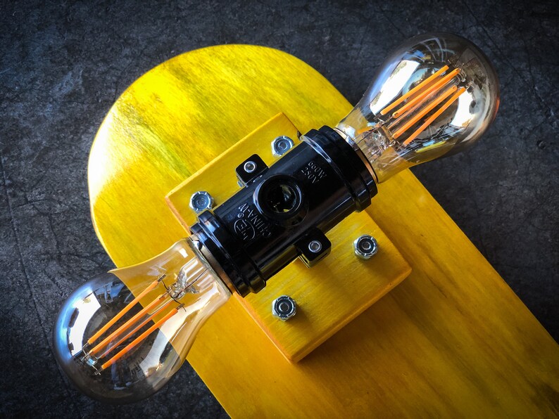 Skateboard Lamp Yellow Stained Mini: Wall Mount, Dimmer Switch With ...