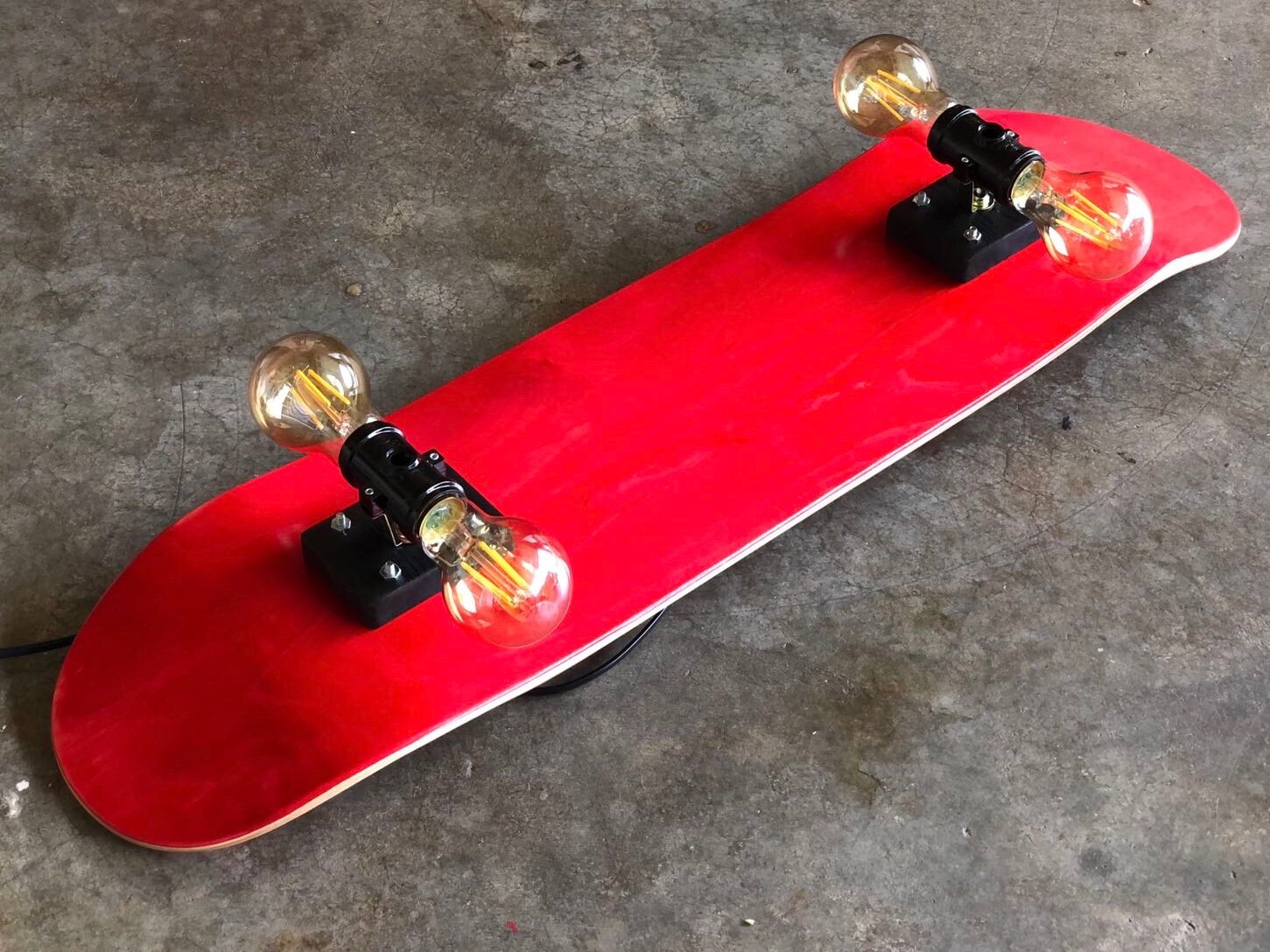 Skateboard Lamp Fire Engine Red Stain - Etsy UK