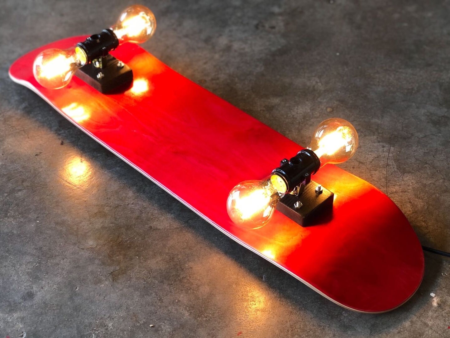 Skateboard Lamp Fire Engine Red Stain - Etsy UK