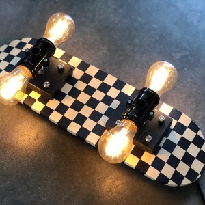 Chckerboard Skateboard Lamp Mini. Wall Mount, Dimmer Switch With ...