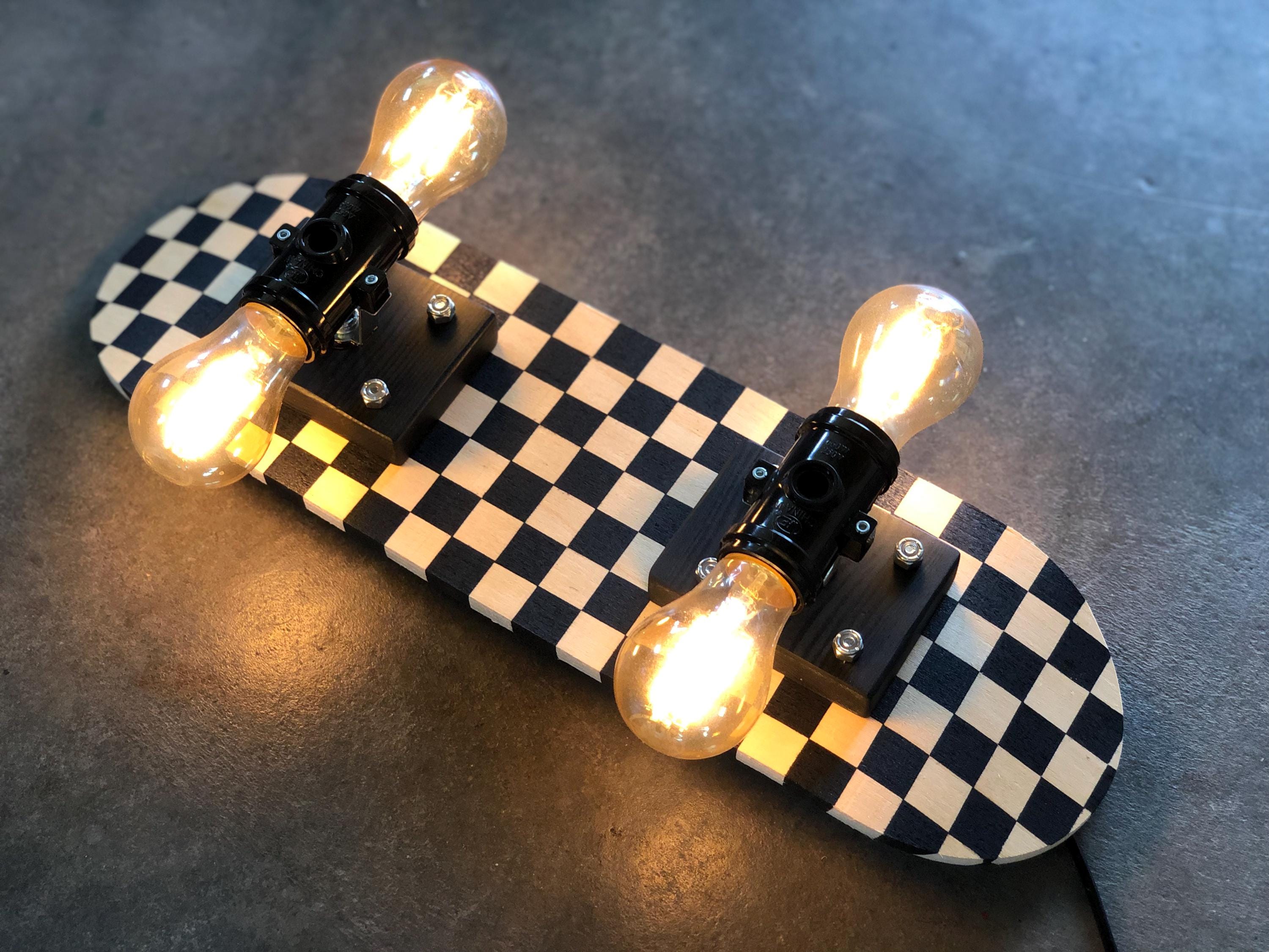 Chckerboard Skateboard Lamp Mini. Wall Mount, Dimmer Switch With ...