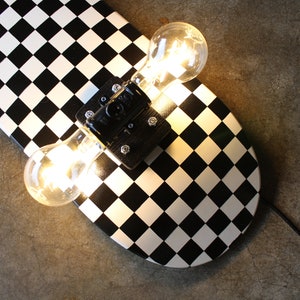 Skateboard Lamp Checkerboard Black & White. Dimmer Switch With Multiple ...