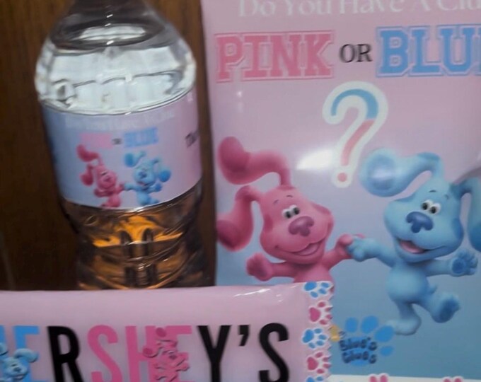 Blues Clues Gender Reveal Water Bottle Labels - Etsy