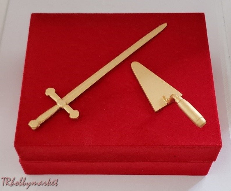Masonic Scottish Rite trowel and sword miniature accesories | Etsy