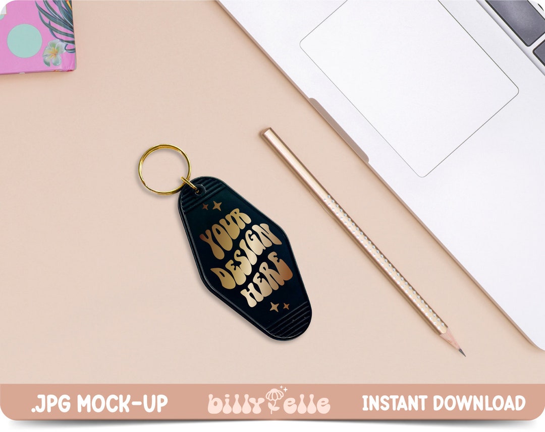 Black Motel Keychain Mockup - Digital Download Blank Keychain Mockup ...