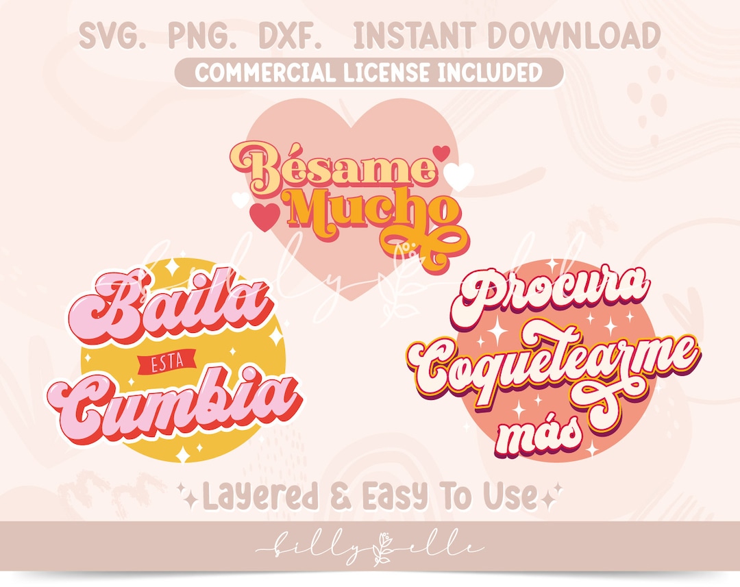 Songs Lyric SVG Bundle - Mexican Culture Latino Stickers - Dominican ...