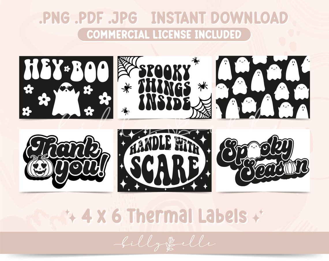 Halloween Thermal Labels Bundle Small Business Stickers - Etsy