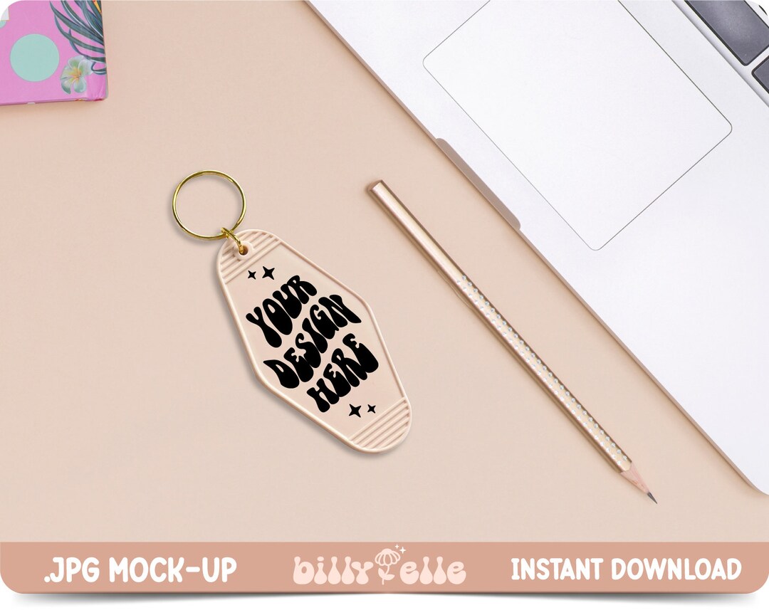 Pink Motel Keychain Mockup - Digital Download Blank Keychain Mockup ...