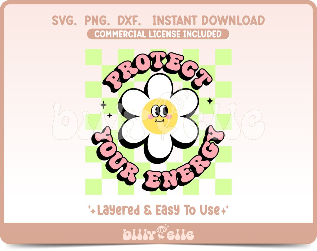 Protect Your Energy SVG - Retro Cartoon PNG - Layered Cricut Files ...