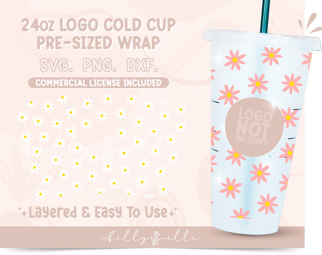 Daisies Flowers Cold Cup Venti Full Wrap - Digital Download SVG Files ...