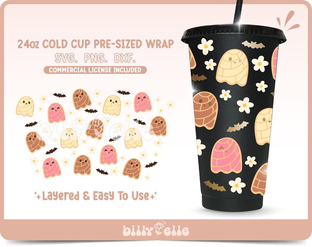 Spooky Conchas Ghosts 24oz Tumbler Halloween Wrap SVG - Mexican Ghost ...