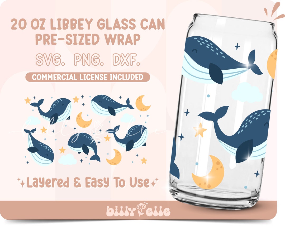 Cosmic Whales 20oz Libbey Glass Can Wrap - Digital Download SVG Cricut ...