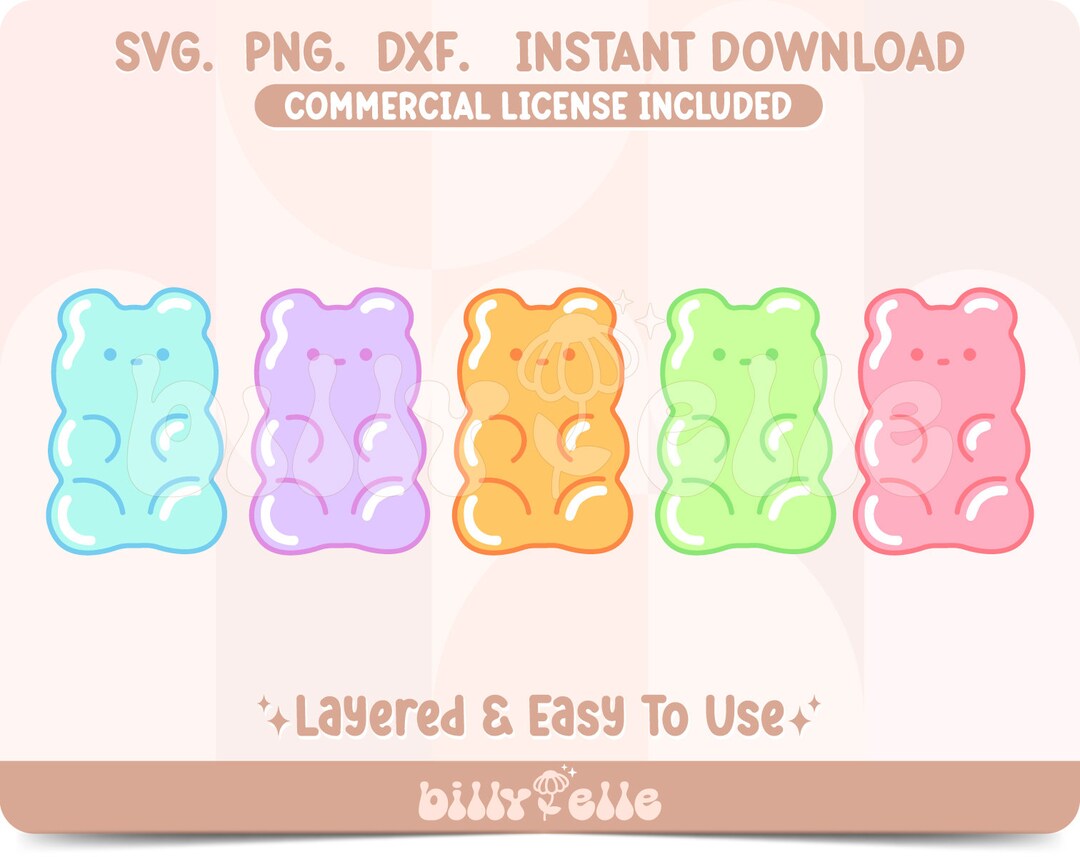 Gummy Bears Layered SVG - Candy SVG - Groovy Gummies Sticker Download ...